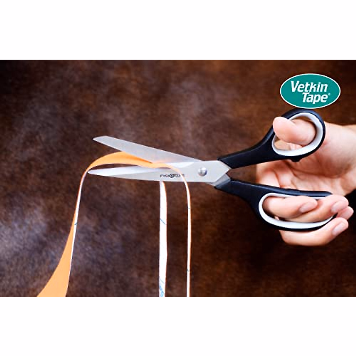 VETKIN VetkinTape® Veterinary Kinesiology Tape Orange | Kinesiology Tape for Horses & Dogs | Equine & Canine Kinesiotape | Latex Free and TÜV Quality Mark Certified Ktape | 1.2 inch | Pack of 2 Rolls