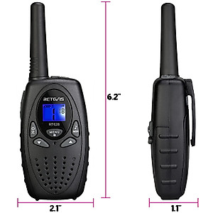 Retevis RT628 Walkie Talkies for Kids,Boys Kids Walkie Talkie,Kids Toys for 6-12 Year Old Boy Girl,Gifts for Xmas Birthday Camping Trip(Black1 Pair)