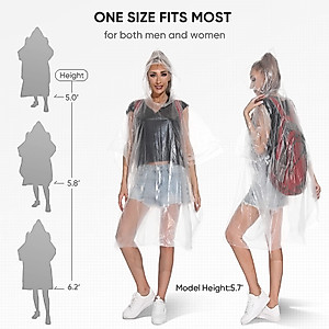 APEXUP Emergency Disposable Rain Ponchos for Adults for Camping Hiking Travelling (5 Pack)