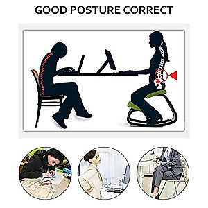 XMSM Posture Correction Kneeling Chair Ergonomic for Office, Kids Angled Seat Learning Rocking Office Chair Knee Stool for Relief Men & Women, Teenager Hunchback,Poor Posture, Kyphosis, Etc