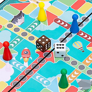 Yellow Mountain Imports Ludo Magnetic Folding Travel Large Board Game Set - 8 Inches - Portable Classic Strategy Game Set