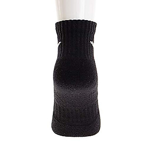 Nike Everyday Cushion Ankle Training Socks (3 Pair), Men's & Women's Ankle Socks with Sweat-Wicking Technology, Black/White, Medium