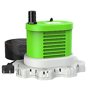 AgiiMan Pool Cover Pump Above Ground - 850 GPH Submersible Water Pump for Pool Draining, Portable Small Sump Pumps with 16' Drainage Hose and 25' Power Cord, 3 Adapters, Green