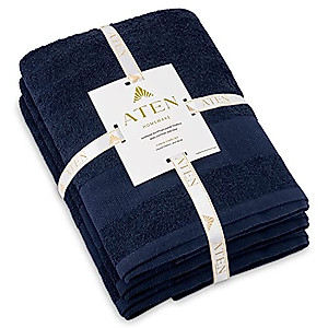 ATEN Homeware Luxury Egyptian Cotton Bath Towels Extra Large - 500 GSM 3 Pieces of 26x54 Inches Bath Sheets - Highly Absorbent and Quick Dry Towel Set - Super Soft Towels for Bathroom (Navy)
