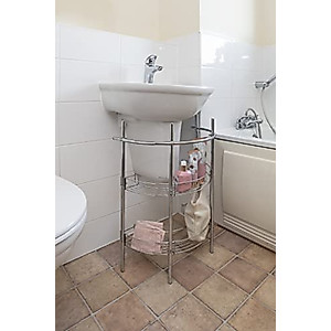 Croydex Mild Steel Pedestal Storage Unit with Shelves and Towel Rail