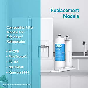 AQUA CREST Replacement for Frigidaire® & Electrolux® WF2CB®, PureSource2®, FC100, NGFC 2000, 9916, 469916, 469911, EWF2CBPA® Refrigerator Water Filter, 1 Filter