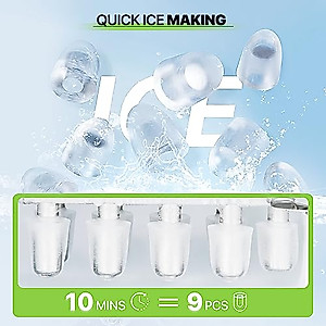 Magshion Ice Maker Countertop with Self-Cleaning, 26lbs/24H, Bullet-Shaped Ice (2 Sizes), Digital Display & Timer, 1.8lbs Ice Storage Capacity, Ice Cube Maker Machine for Home & Kitchen (White)