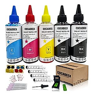 COCADEEX Refill Dye Ink Bottle Compatible with 63 or 63XL Ink Cartridge,for Envy 4520 4510 4512 4516 4517 4521 4523 4525,OfficeJet 3830 3832 3833 4652 4655 5200 5230 5232 5255 5258 5260 Printer
