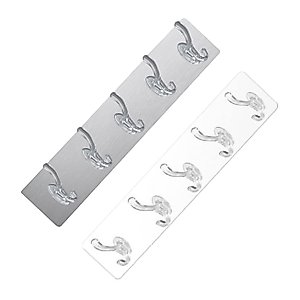 ABOOFAN 4 Pcs Acrylic Hook Wall Rack Coat Hook Acrylic Coat Hooks Iron Coat Rack Acrylic Towel Hook Wall Mount Clothes Hanger Hooks Coat Hanger No Punching Hangers