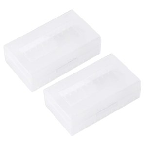 2 Pcs Battery Storage Case, Battery Box for 20700/ Battery, Hard Waterproof Wear resistant Plastic Case (Transparent)