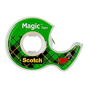 Scotch Magic Tape, Invisible, Home Office Supplies and Back to School Supplies for College and Classrooms, 4 Rolls with 4 Dispensers