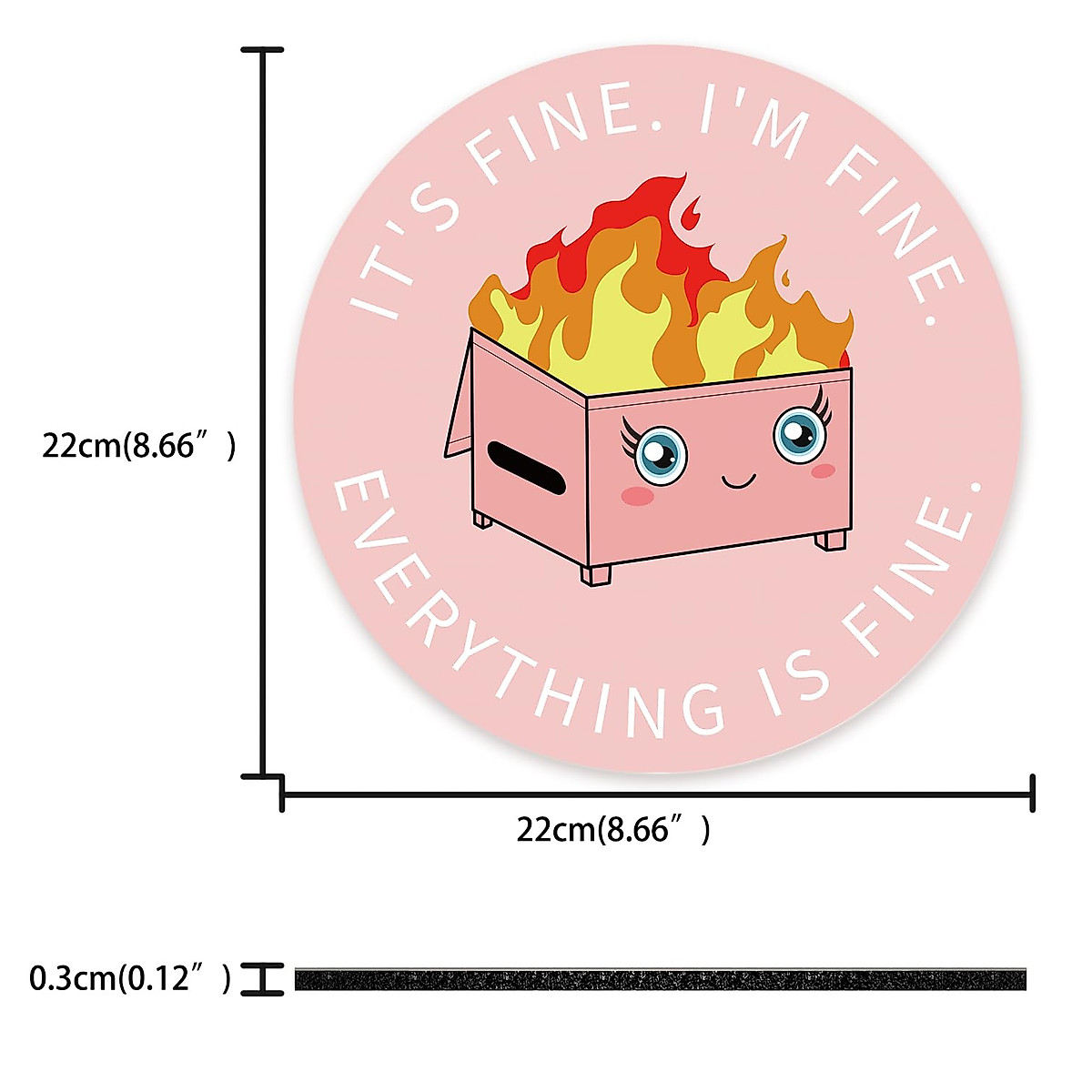 Audimi Cute Mouse Pad Mouse Mat Anti-Slip Base for PC Office Working Gaming, Red Dumpster 8.7x8.7 Inch (22X22X0.3Cm)