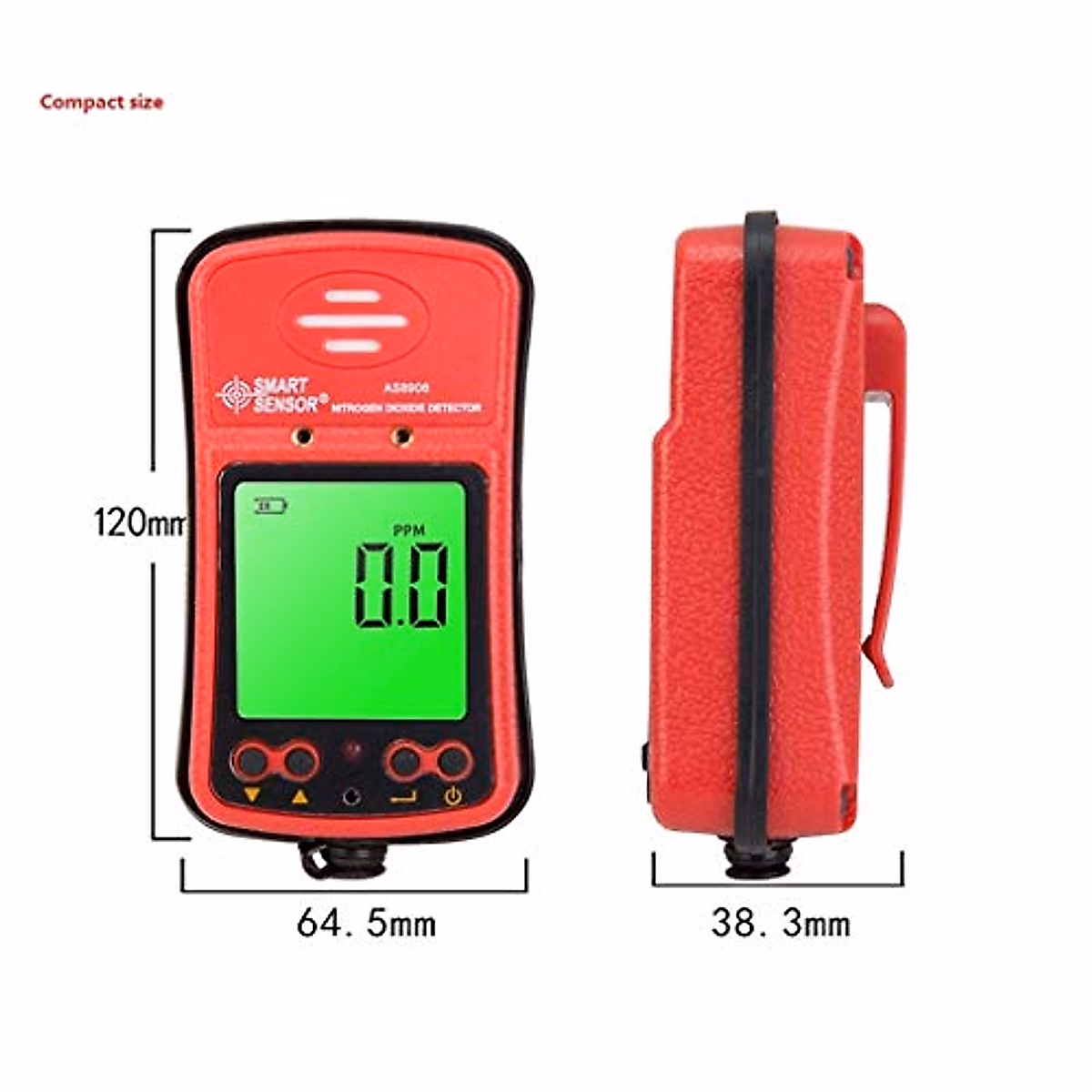 Portable Nitrogen Dioxide Detector 0-20PPM Range LCD Display Backlit Rechargeable Li-battery Powered Three Alarm Way Digital NO2 Gas Monitor Meter Tester Analyzer with Sampling Pump