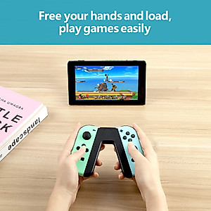 Joy-Con Charging Grip for Nintendo Switch OLED Controllers, MYCHEER Comfort Joycon Grip Controllers Portable Gradient V-Shaped Handle for Switch Joy-con Speed Charge While Play