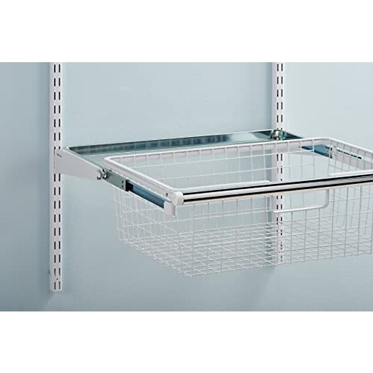Rubbermaid Configurations Sliding Basket for Closet Drawer Organization, Sturdy Slide Out Basket, White