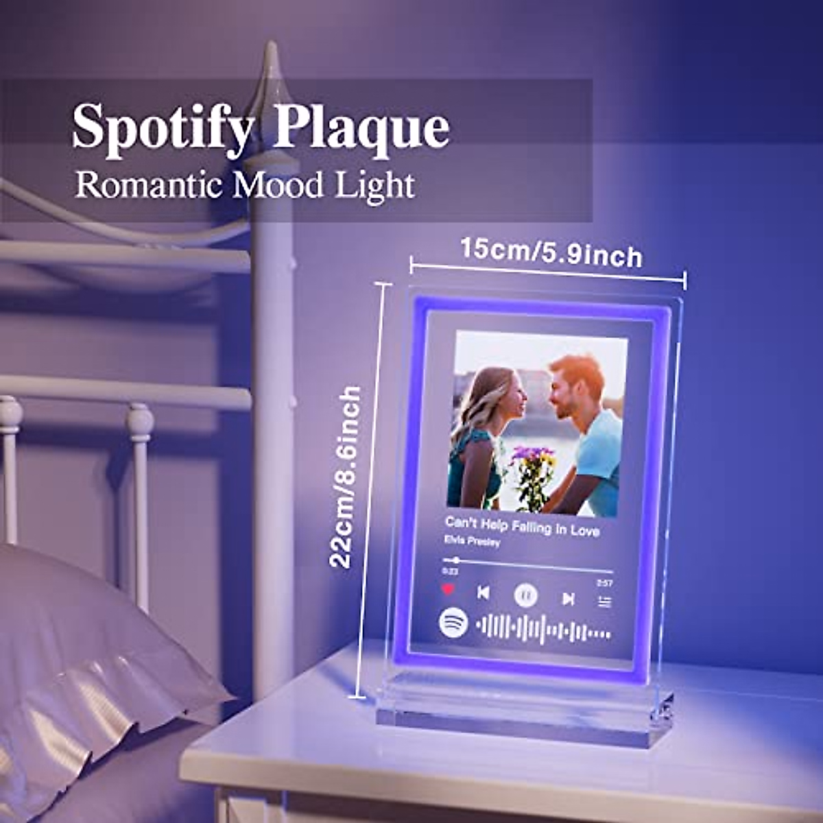 witfox Custom Spotify Plaque - Personalized Gifts for Women Men, Personalized Wedding Gifts for the Couple, Custom Photo Gifts for Boyfriend Girlfriend Music Plaque Custom Neon Signs Light