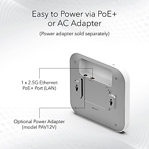 NETGEAR Cloud Managed Wireless Access Point (WAX610) - WiFi 6 Dual-Band AX1800 Speed | Up to 200 Client Devices | 802.11ax | Insight Remote Management | PoE+ Powered or AC Adapter (not included)