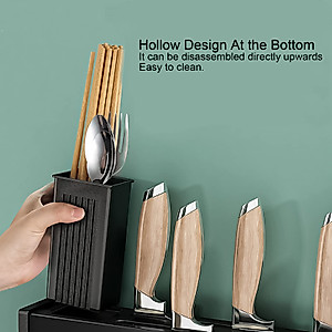 HST Kitchen Knife Holder for Wall, Stainless Steel Knife Blocker without knives，15.78 Inches Kitchen Knife Storage Organizer, Black