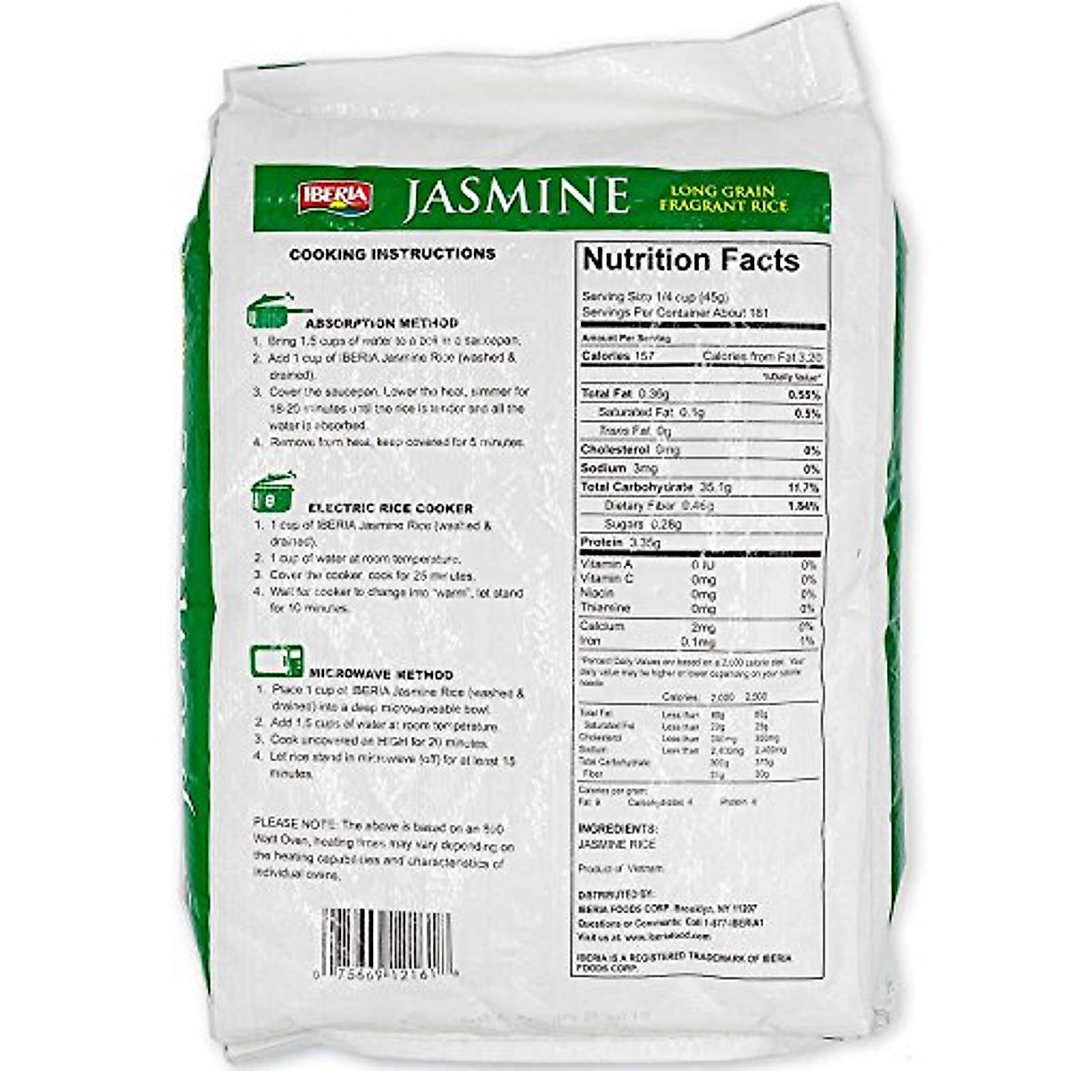 Iberia Jasmine Long Grain Fragrant Rice, 18 Pound