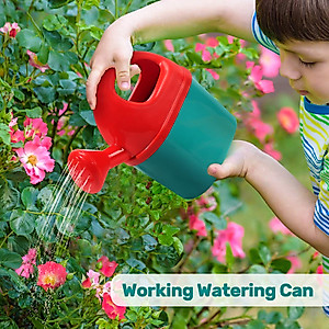 CUTE STONE Kids Gardening Tool Set, Garden Toys with Wheelbarrow, Watering Can, Gardening Gloves, Hand Rake, Shovel, Trowel, Double Hoe, Apron with Pockets, Outdoor Indoor Toys Gift for Boys Girls