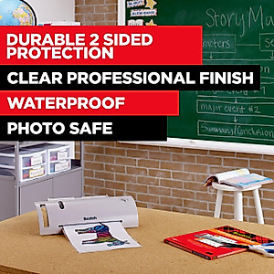 Scotch Thermal Laminating Pouches, 5 Mil Thick for Extra Protection, 4.3 Inches x 6.3 Inches, 100 Pouches (TP5900-100)