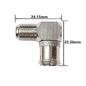 Ancable 3-Pack Right Angle F Type Adapters, F-Pin Quick Push On Male to Female 90 Degree Connector for Wall Mounted TV,Wall Plate, Cabinet, RV TV and Coax Coaxial Cable Connection