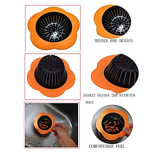 Silicone Kitchen Sink Strainer 2 Pack, Pouring strainers，Drain FilterLarge Wide Rim 4.5" Diameter (4.5" Diameter, 2 Red)