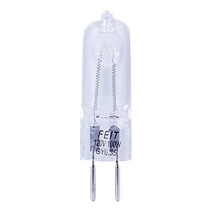 Feit Electric BPQ100T4/JCD/RP 100 Watt Warm White T4 Dimmable Halogen Light Bulb, 3000K Warm White, 1.5" H x 0.5" D