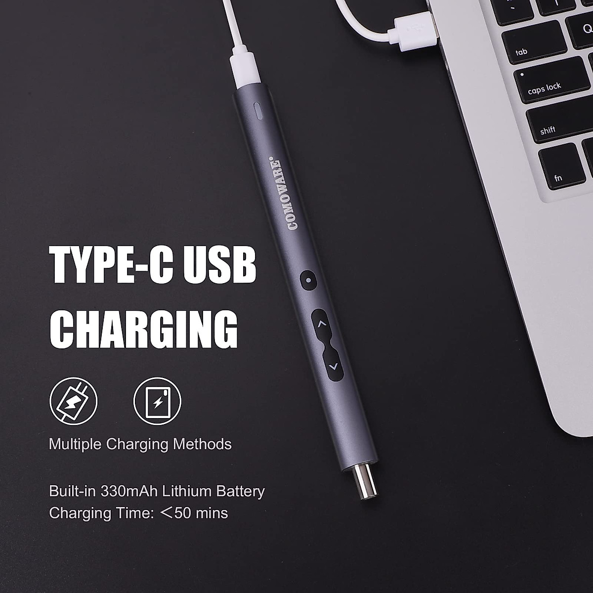 COMOWARE Mini Electric Screwdriver-50 in 1 Precision Small Electric Screwdriver Set for PC Building with LED Light & 48 bits, Magnetizer, Magnetic Mat, Handy Repair Tool for Phone Watch Camera