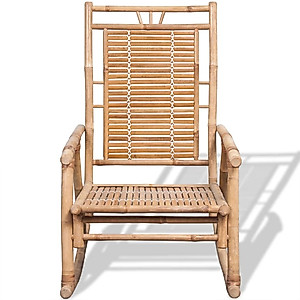CUSON Rocking Chair Outdoor | Porch Rocker | Patio Rocker Chairs for Garden, Deck, Balcony, Backyard | Bamboo 26" x 33.9" x 41.3"