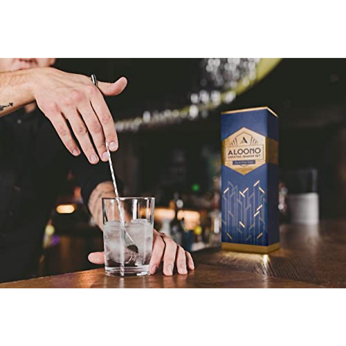 11-Piece Silver Boston Cocktail Shaker Set Bartender Kit | Drink Mixer Bar Set | Cocktail Set Bar Accessories: Martini Shaker, Strainer, Jigger, Muddler, Spoon, & More