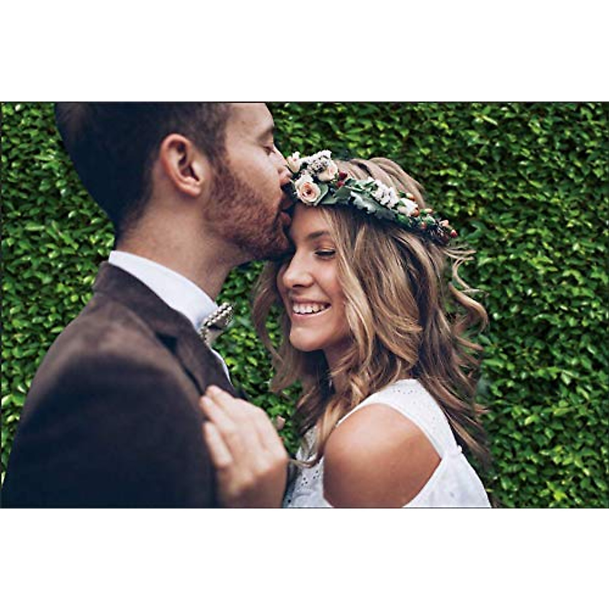 SJOLOON Green Leaves Backdrop Grass Backdrop Natural Green Lawn Party Photography Backdrop Birthday Newborn Baby Lover Wedding Photo Studio Props 10923 (10x8FT)