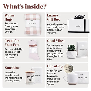 lovebug Get Well Soon Gift Baskets for Women - Self Care Gifts for Women Care Package for Women, Thinking of You Gift Basket After Surgery, Thinking of You, Birthday, Sick Friend - Gift Set for Women