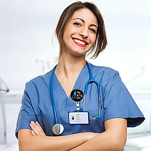 Tian Zhun Badge Reel Retractable with Alligator Clip Funny Nurse Badge Holder for RN Nursing Doctor Office Worker Teacher Student Name(Blcak)