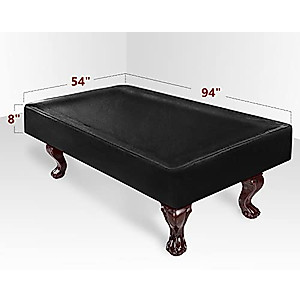 iCOVER Pool Table Cover Outdoor Heavy Duty Leather Waterproof Billiard Table Covers 7ft Black