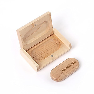 Customized Personalized U Disk 2G, 8G, 16G, 32G, 64G Logo Gift Commemorative Custom Logo Wooden USB Flash Drive, Personal Gift, Party Wedding (64G, Maple)