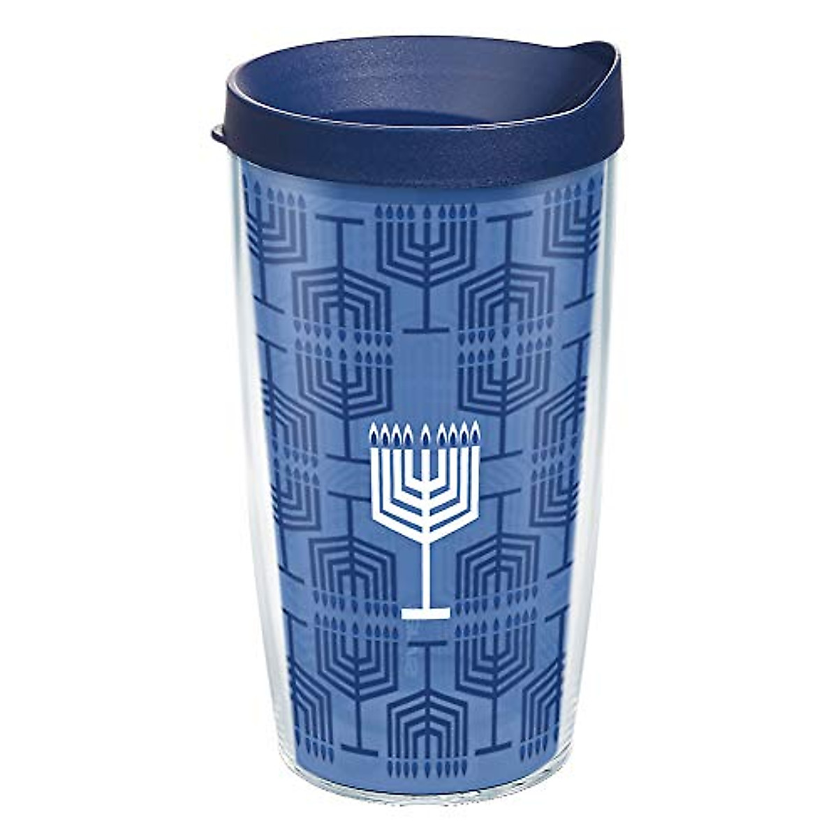 Tervis Chanukah Hanukkah Menorah Pattern Made in USA Double Walled Insulated Tumbler Travel Cup Keeps Drinks Cold & Hot, 16oz, Classic