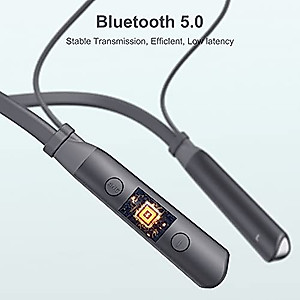 HTC Bluetooth Headphones, ANC in Ear Sport Earbuds IPX5 Waterproof Bluetooth 5.0 Stereo Sounds Wireless Earphones w/Mic, Noise Cancelling Headsets w/16 Hrs Playtime for Gym Jogging