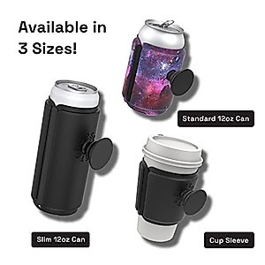 PopSockets PopThirst Can Koozie, Drink Holder, Koozies for Cans - Blue Nebula