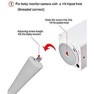 iTODOS Baby Monitor Mount Camera Shelf Compatible with Infant Optics DXR 8 & DXR-8 Pro and Most Other Baby Monitors,Universal Baby Camera Holder,Attaches to Crib Cot Shelves or Furniture (White)