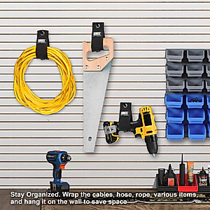 8 Pack Heavy Duty Large 13-inch Extension Cord Storage Extendable Cable Ties Strap Loop Hanger Organizer for Cable, Hose, Power Cord, and Rope