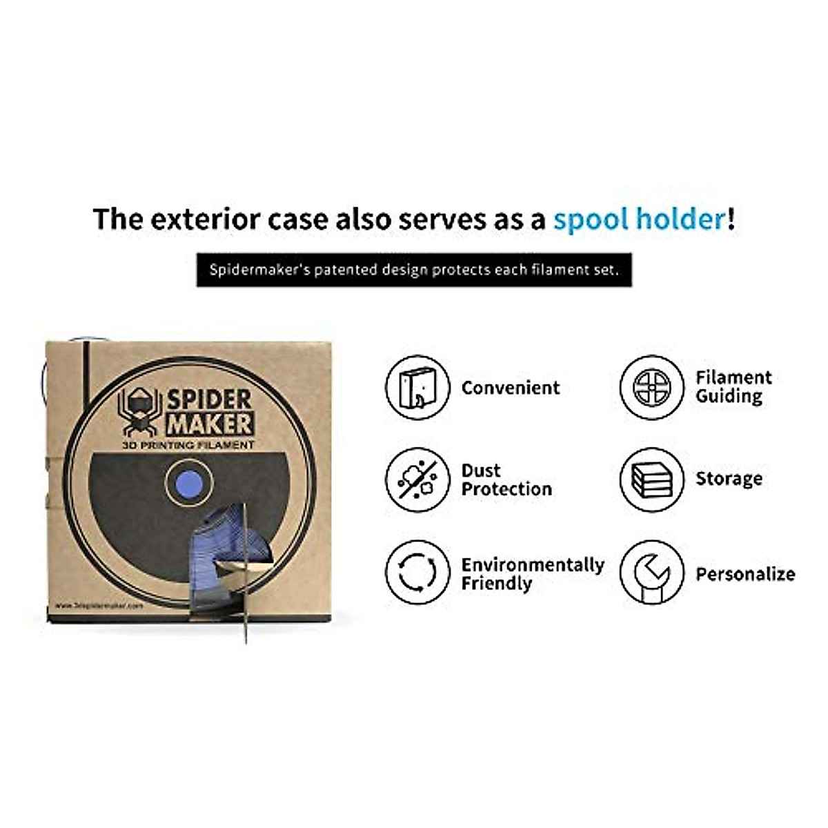 SpiderMaker 3D Matte PLA Filament - Matte Finish with Incredible Vibrant Colors - 1.75 mm PLA, 700g, Dimensional Accuracy +/- 0.03mm (Kraft Brown)