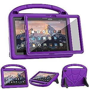 Kids Case for 10in Tablet Not for Samsung iPad 10 inch Tablets(Only 11th Gen, 2021 Release)- Patamiyar Lightweight Shockproof Case with Screen Protector Carring Handle Built-in Stand - Purple