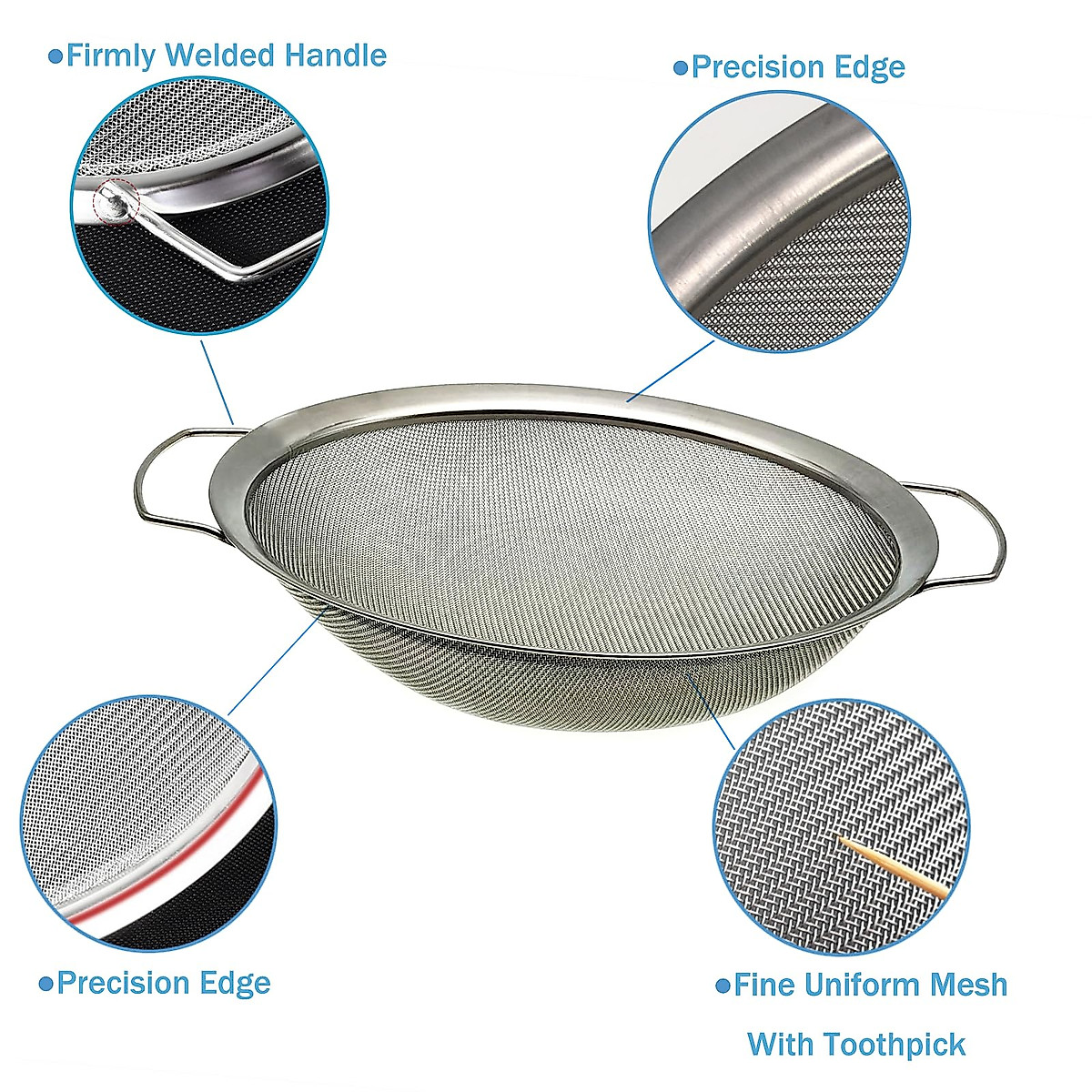 YUEBM Stainless Steel 60 Mesh Paint Strainer Fits Nicely Over a 5 Gallon Bucket and Filters Out Particulates From Almost Any Liquid, Easy to Use and Clean (1PCS)