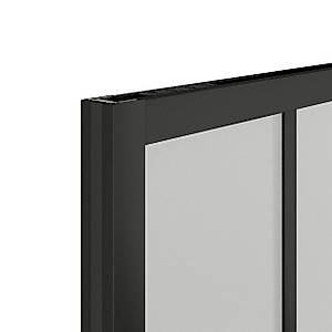 BARNSMITH 36in x84in Frosted Glass Barn Door Sliding Aluminum Panel Heavy Duty DIY Tempered Frosted Glass Barn Door Slab Assemble Required (Sliding Hardware not Included) KDA05