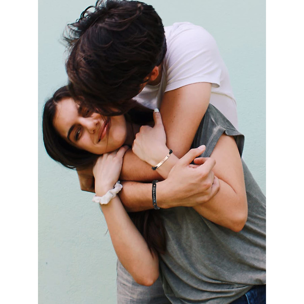 choice of all 4Pcs Couples Bracelets Necklace Set for Women Men I Love You Necklace 100 Languages Relationship Heart Necklace for Him and Her Couple Gift for Girlfriend Boyfriend