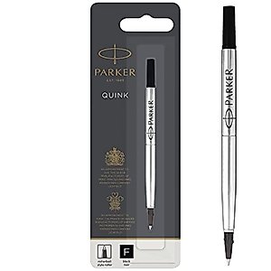 Parker Rollerball Pen Ink Refill Fine Black QUINK Ink 1 Count