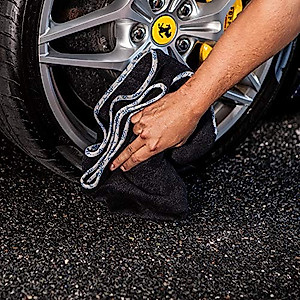 MW Pro Detail Microfiber Car Towels (24"x 36") | 400 GSM | 80/20 Blend | Tagless | Soft Satin Piped Edges | All-Purpose Auto Detailing - Wax, Buff, Polish, Wash, Dry | 2 Pack (Black)