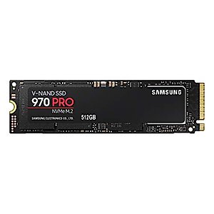 Samsung 970 PRO SSD 512GB - M.2 NVMe Interface Internal Solid State Drive with V-NAND Technology (MZ-V7P512BW), Black/Red