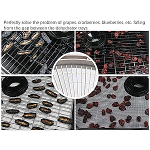 Kispog Silicone Mesh Dehydrator Sheets, for Food Dehydrator & Freeze Dryer, Premium Non-Stick Silicone Reusable, 6 Pcs/sets 14x14 in…